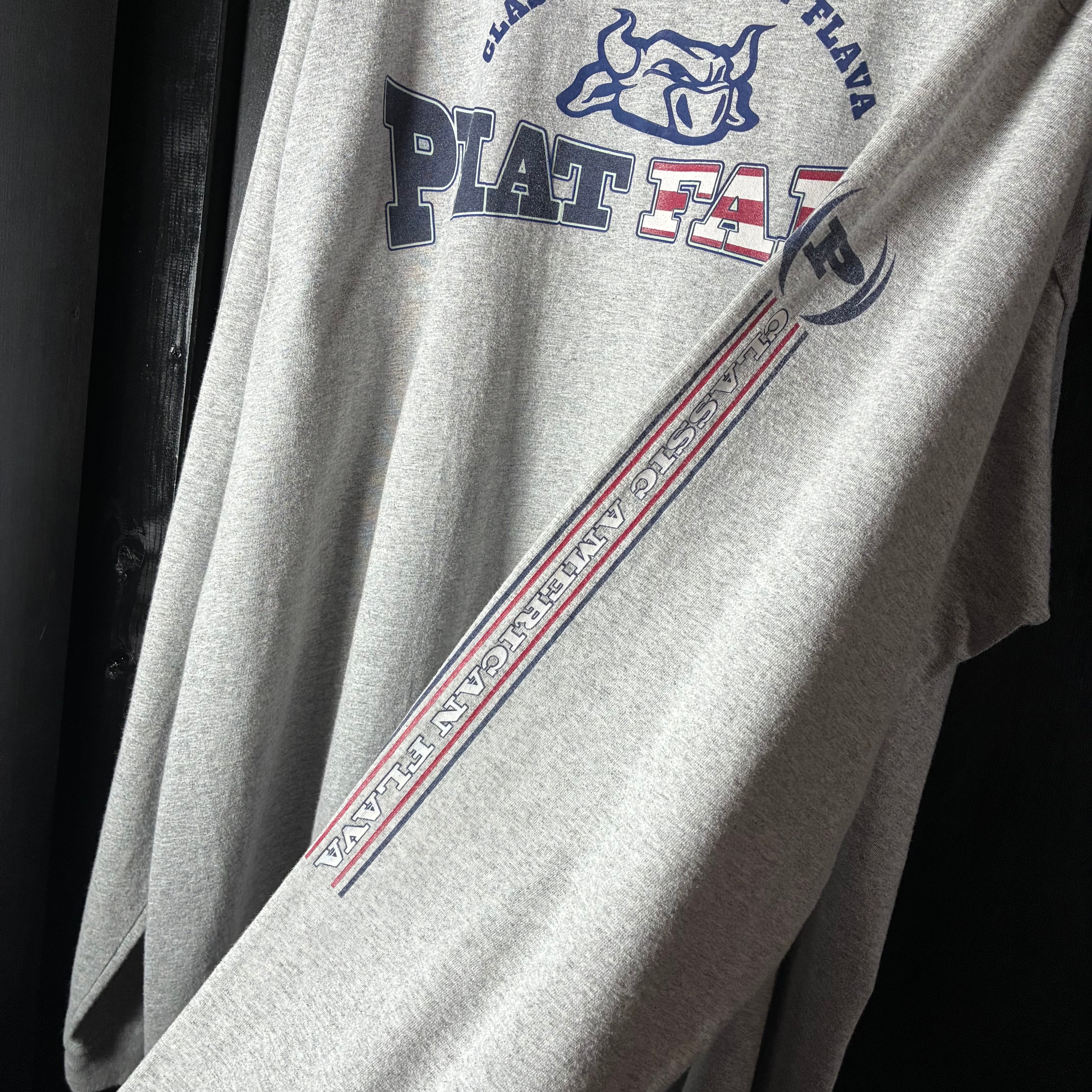 USA製 PHAT FARM ロンTee ファットファーム 袖プリント グレー XL