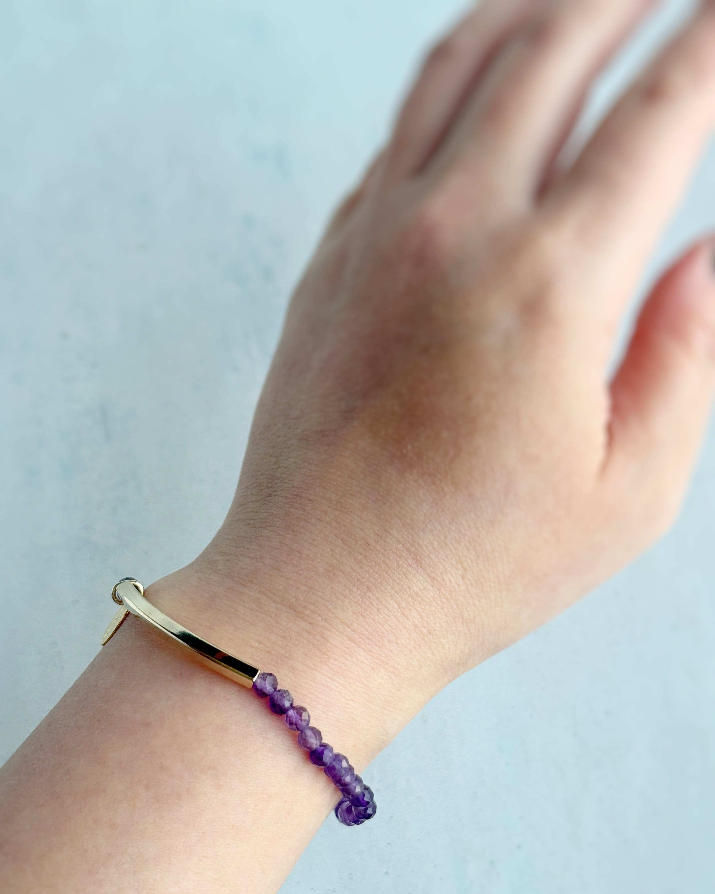 Tube & stone bracelet（アメジスト） | Matilda