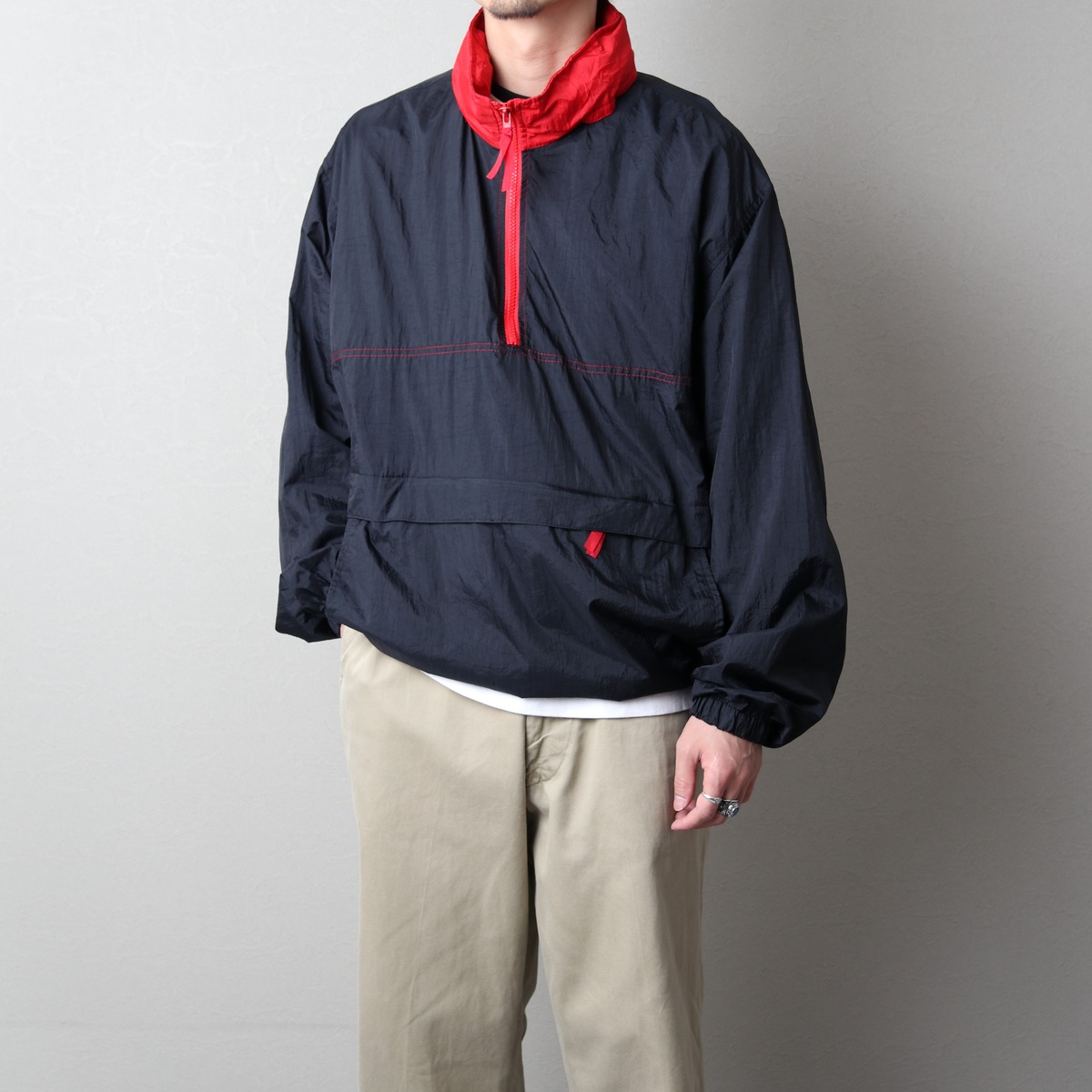 ~1990's Packable Nylon Anorak Hoodie "red hood" 323088 | ulc vintage ...