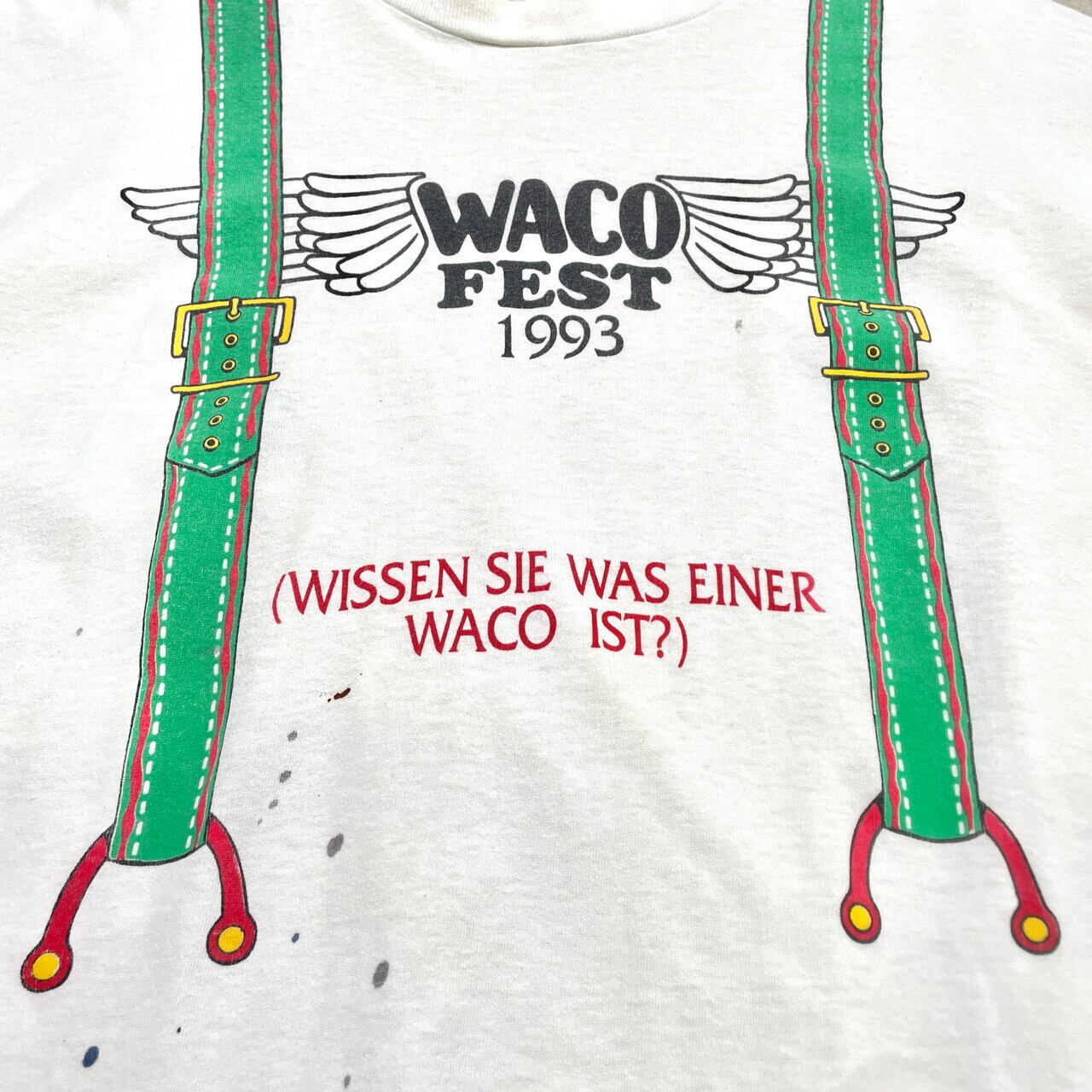 90年代 USA製 WACO FEST サスペンダー だまし絵プリントTシャツ 90年代 USA製 WACO FEST サスペンダー だまし絵プリントTシャツ