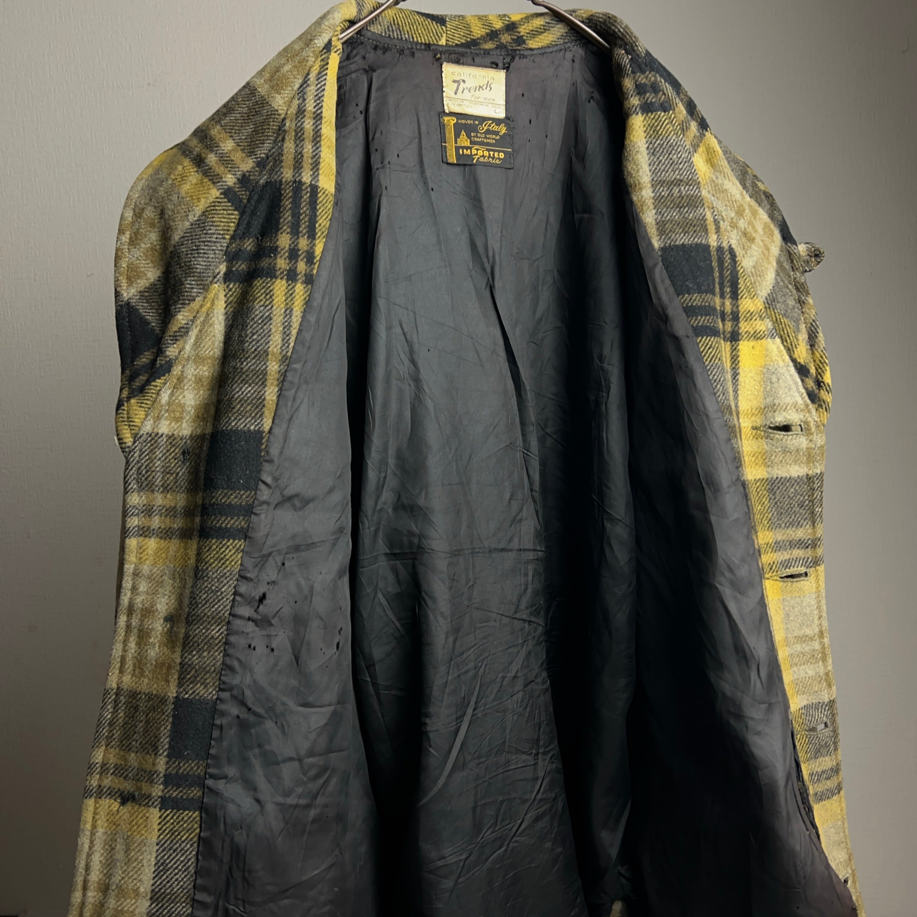 1960's Trends Plaid Wool Jacket ITALY製 SIZE L 60年代 1960's Trends Plaid Wool Jacket ITALY製 SIZE L 60年代