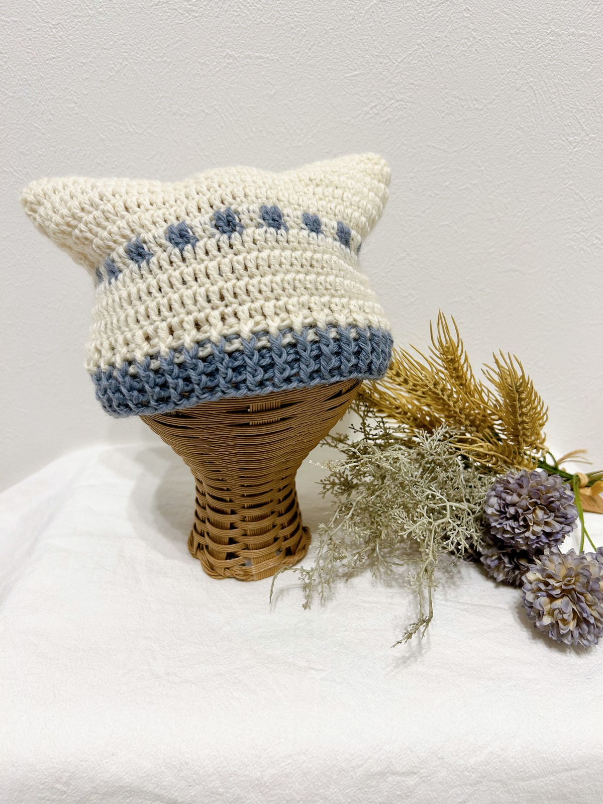 No.4 ベビー&キッズ ニット帽 ねこ耳ニット帽子【受注品】 | Hi-Yu crochet
