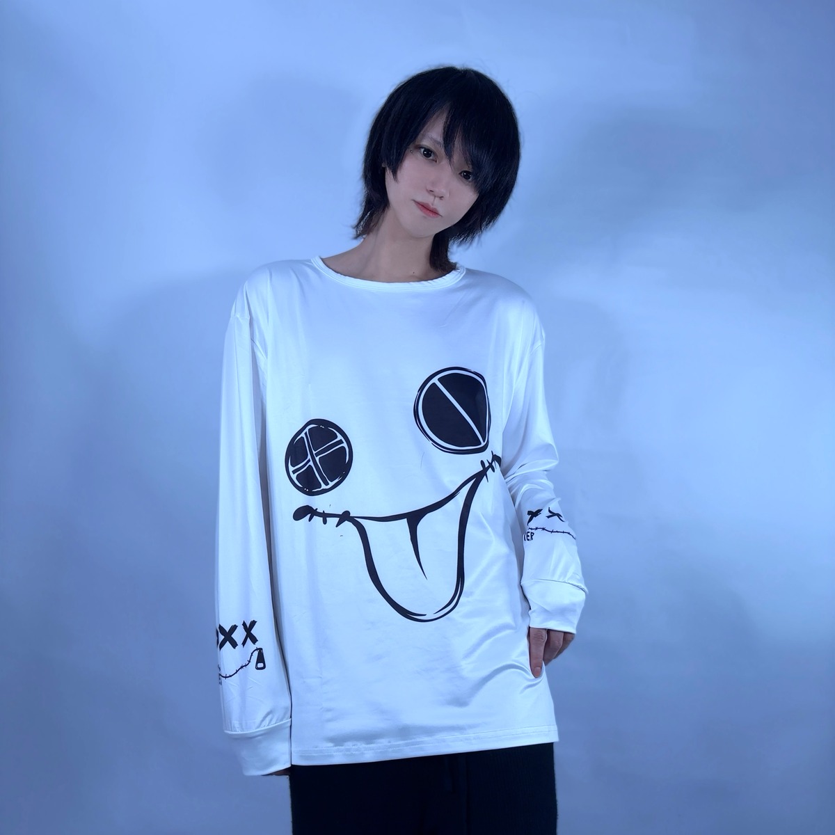 MOCKING FACE OVERSIZE LONG CUTSEW【WHITE】 | NIER CLOTHING