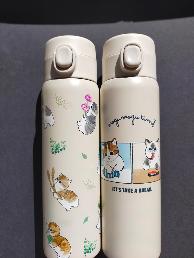 【モフサンド ステンレス ワンプッシュボトル 480ml】 mofusand ぢゅの | くろにゃん