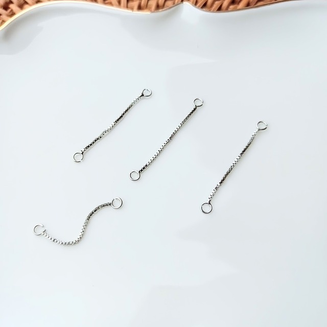 【4個】14kgp 高品質メッキ ボックスチェーン コネクターチャーム 2カン付き つなぎパーツ アクセサリーパーツ ハンドメイド DIY MP018 | Little Beans