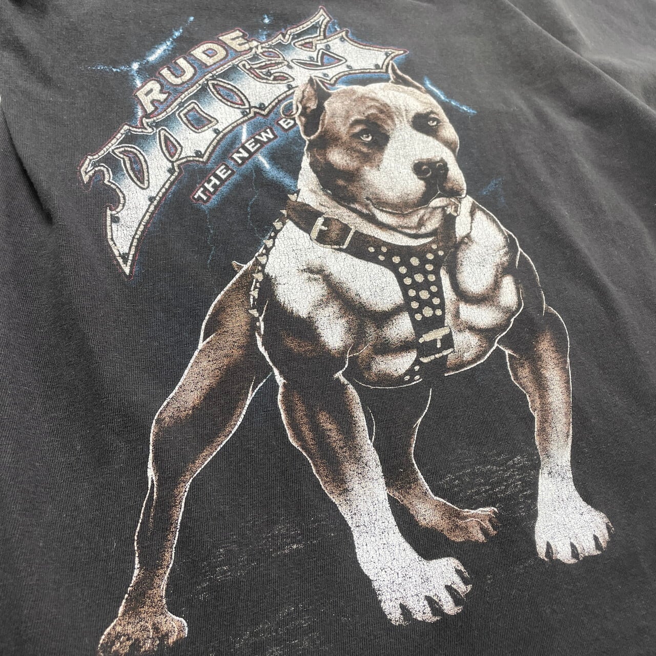 00年代 RUDE DOGS アニマル イヌ プリントTシャツ ラメプリント メンズXL相当 古着 00s Y2K 動物 犬 両面プリント 黒 ...