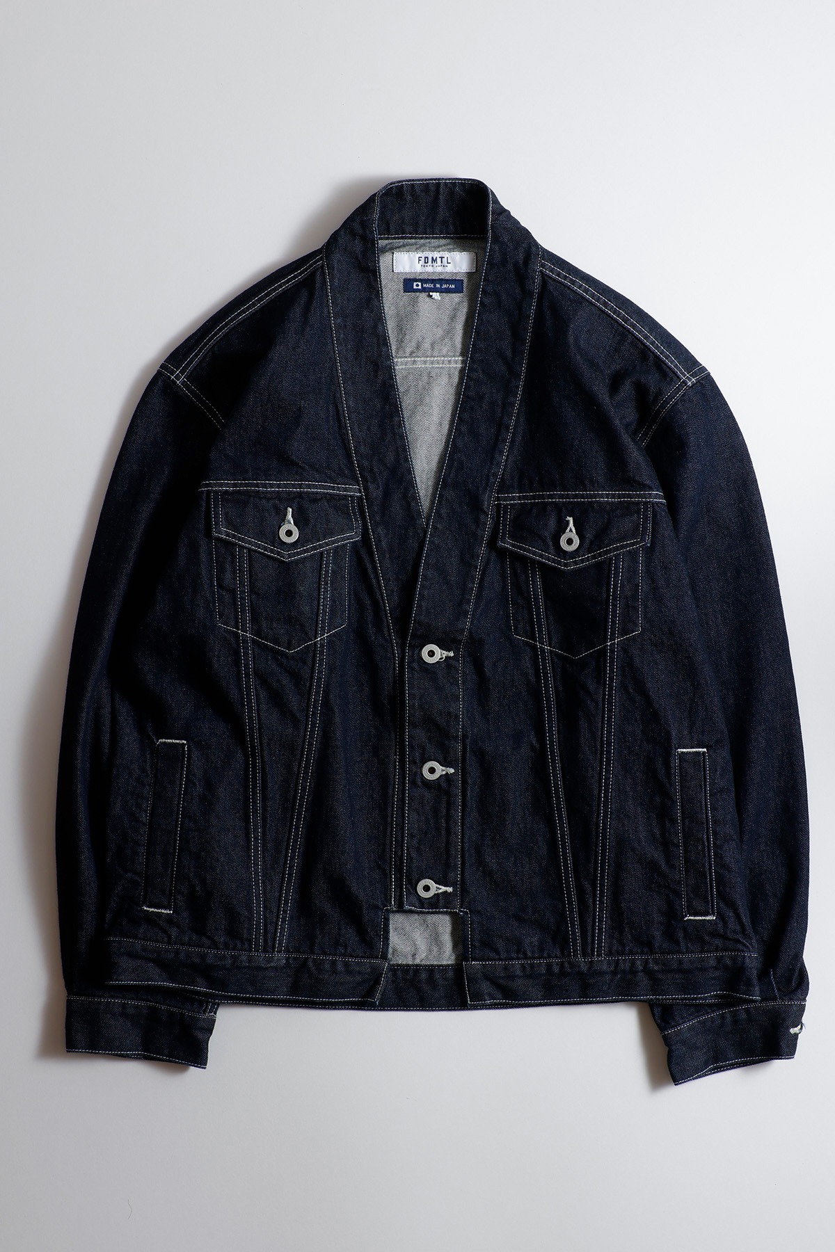 【FDMTL】DENIM HAORI JACKET RINSE INDIGO | BRIDGE