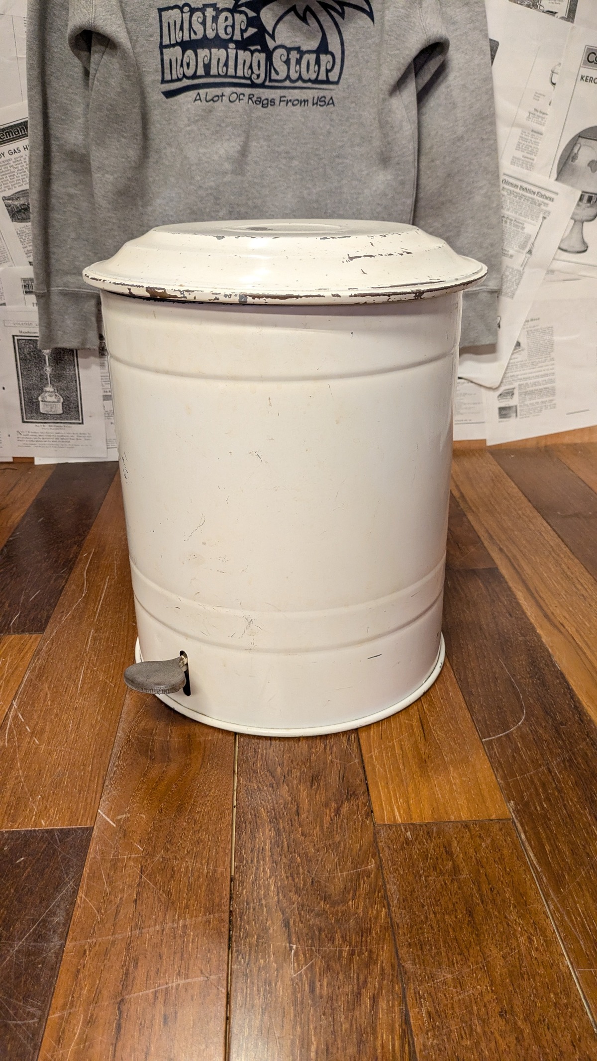 Vintage Metal TrashBox Dustbox Bucket Antique ビンテージ ペダル式 ゴミ箱 缶 バケツ キャンプ ...