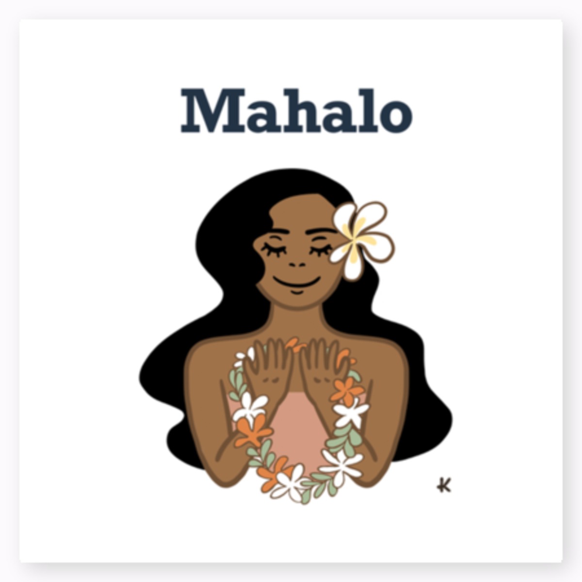 Mahalo sticker 8×8cm | fruitschild