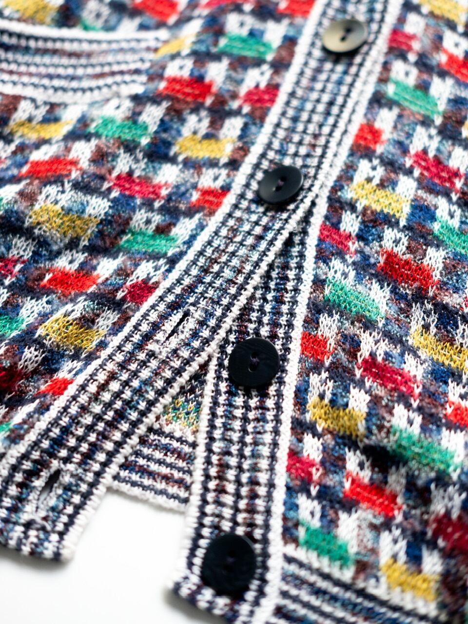 [80's] "MISSONI SPORT" Multi Color Knit Cardigan (made in ITALY ...