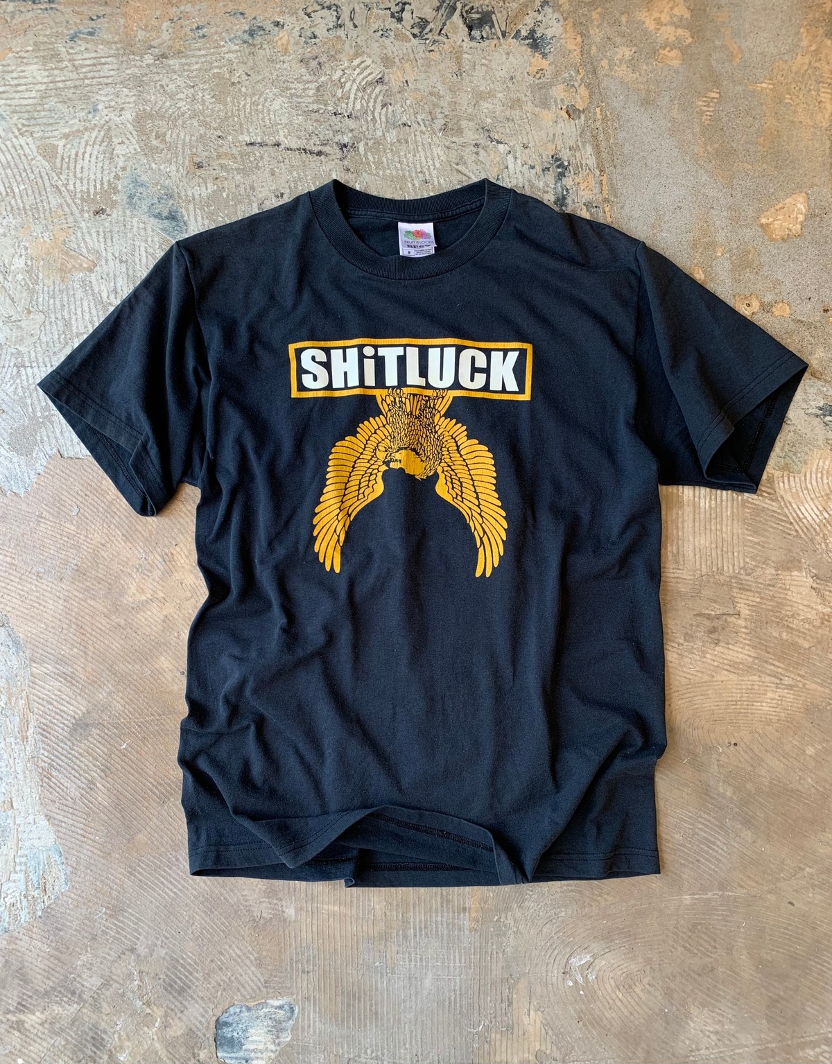 Early 2000's "SHiTLUCK" harley eagle motif‼︎ print t-shirt | PUSH ME HARDER