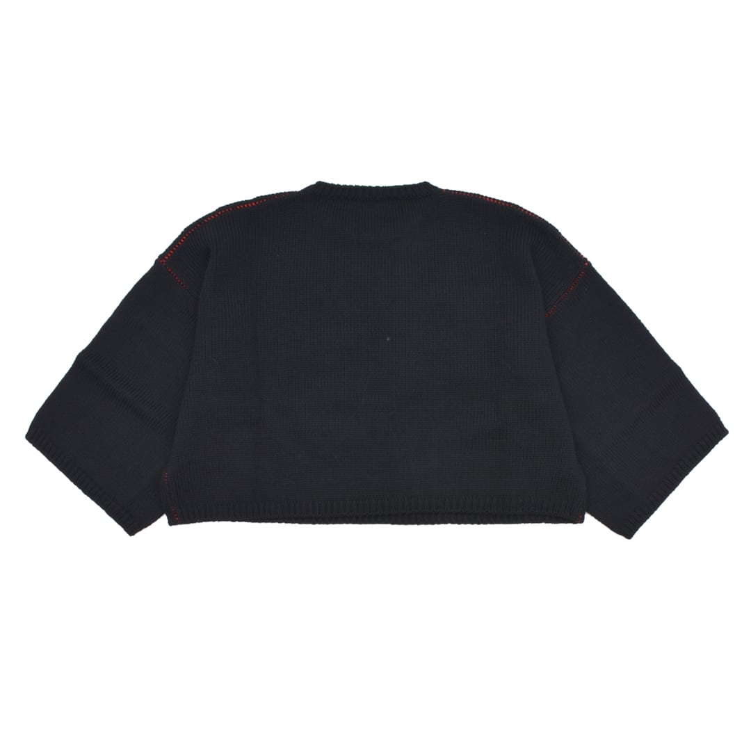RAF SIMONS】Loose fit cropped wool jacquard RS sweater | AYIN RAF SIMONS】Loose fit cropped wool jacquard RS sweater | AYIN