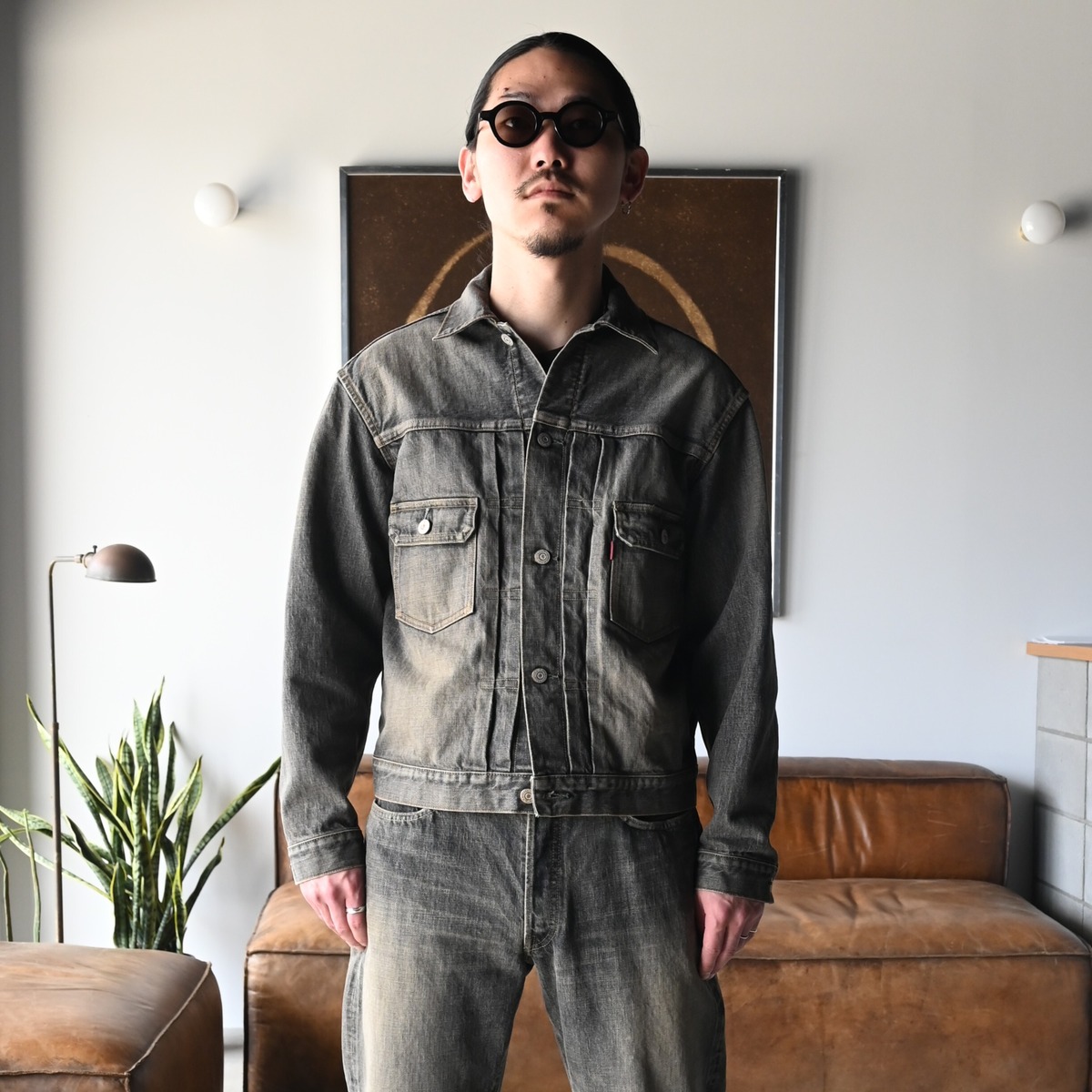 INTÉRIM / SHABBY VINTAGE "2ND" SHUTTLE DENIM SIDE PANEL JACKET | GANKO