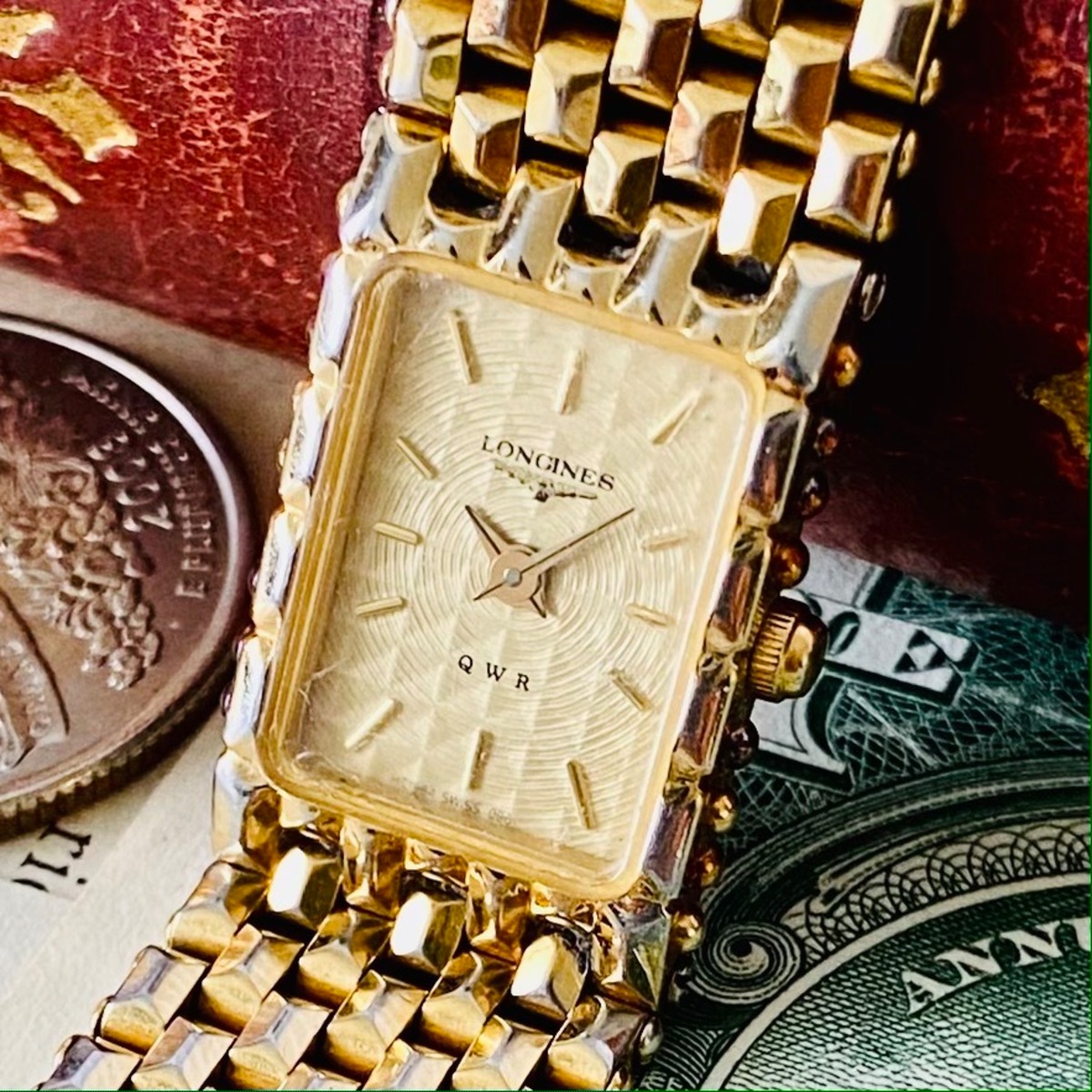 【高級時計 ロンジン】QWR クォーツ 腕時計 レディース ビンテージ ブレスレット カクテル ウォッチ クリスタル 希少 | reoreohouse