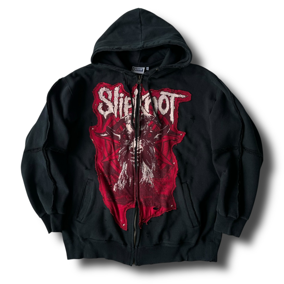 ♾DISCUS♾ "slipKnot" remake custom design over sized zip up hoodie ...