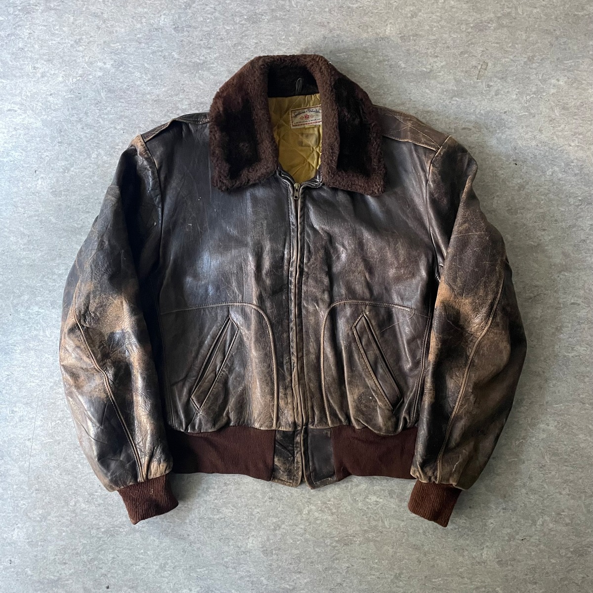 50's c.w.de long& sons G-1 TYPE leather jacket | Pheasant