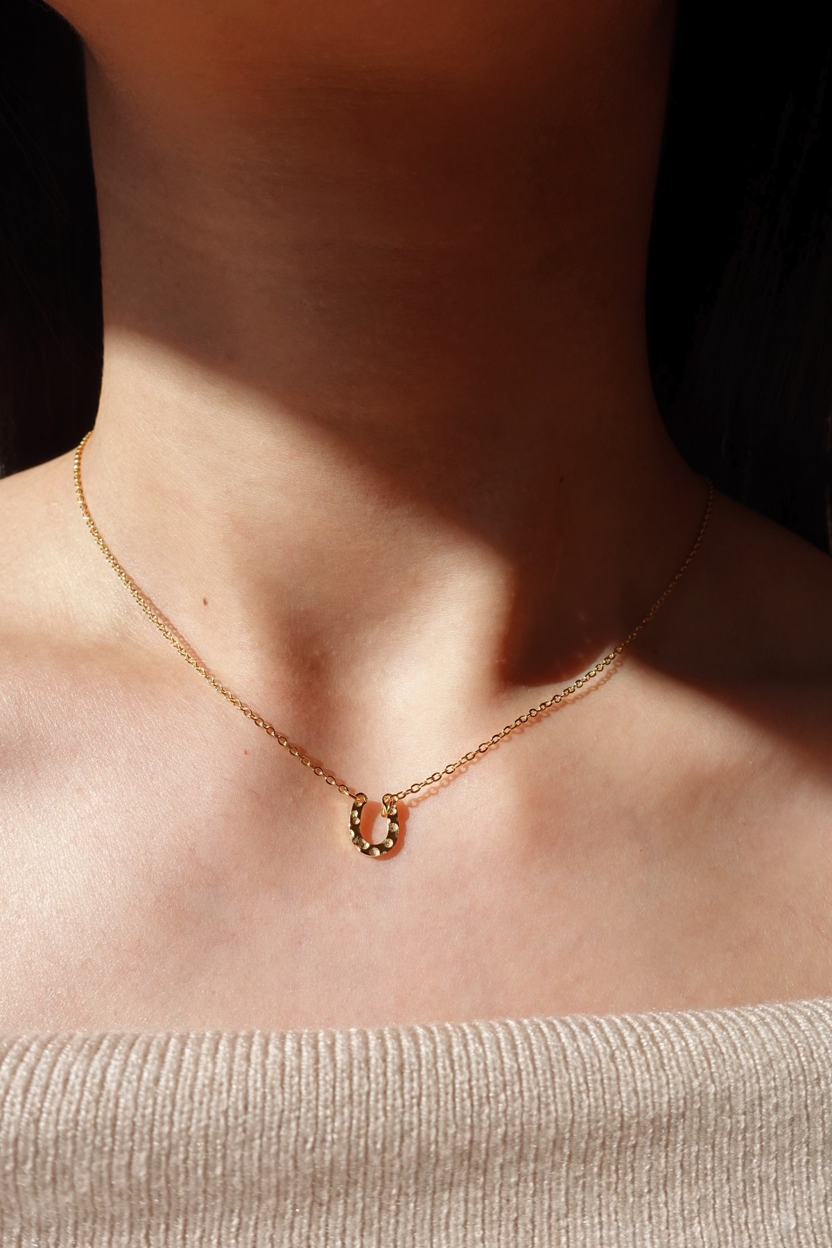 [24KGP] horse shoe necklace | 金属アレルギー対応のアクセサリー crea.jewelry