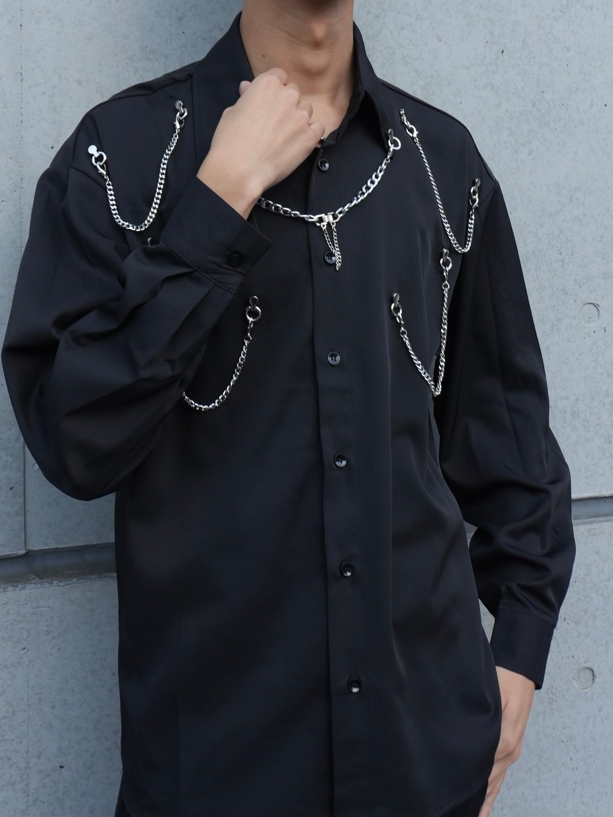 【ALUDE SELECT 】long 5chain color shirt | 【ALUDE】韓国メンズファッション