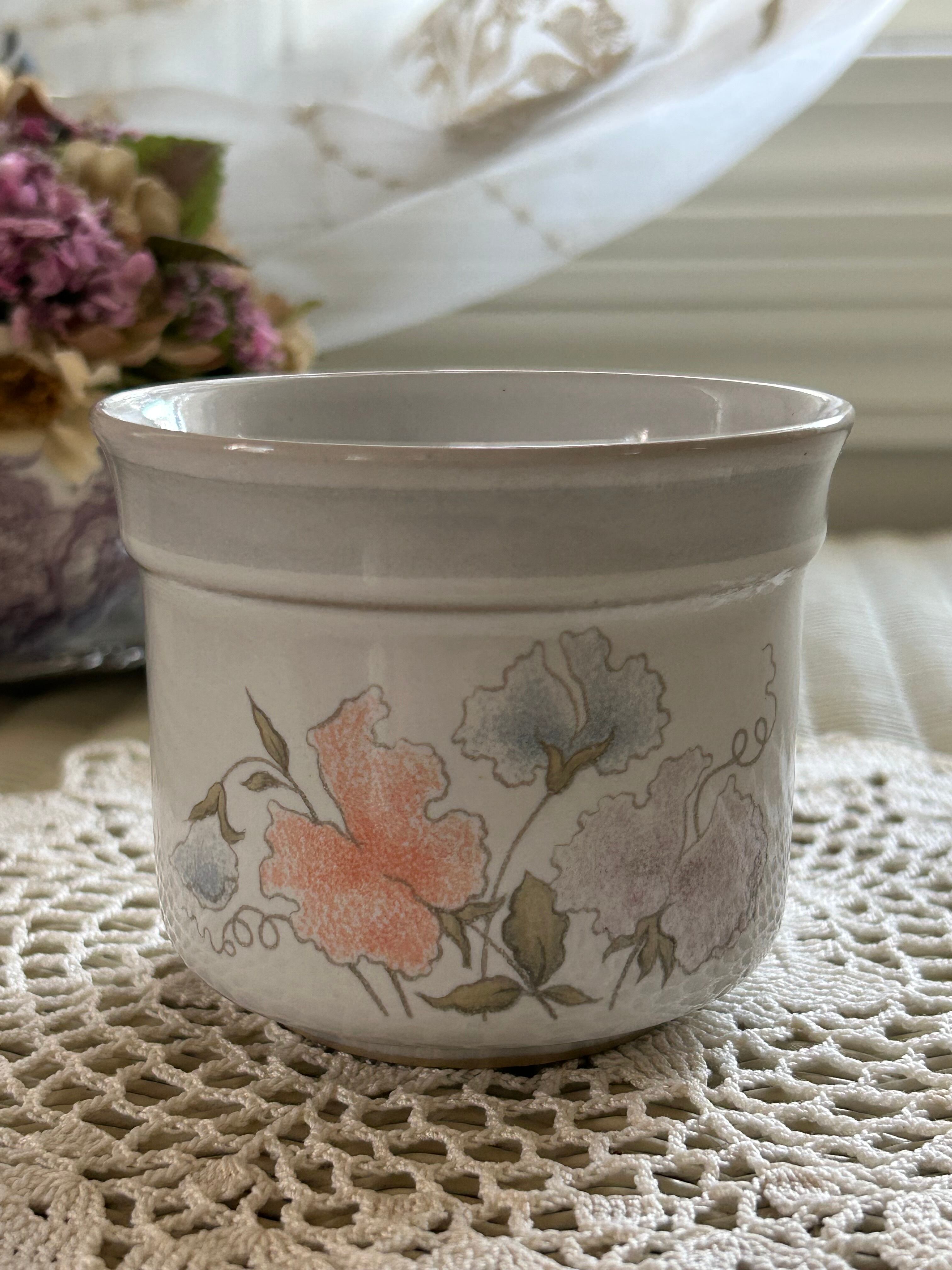 英国Vintage ヴィンテージ DENBY デンビー coloroll シュガーポット テーブルウェア 小物入れ フラワーベース ...