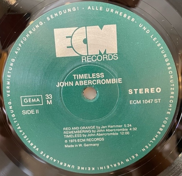 John Abercrombie "Timeless" LP | EAD RECORD