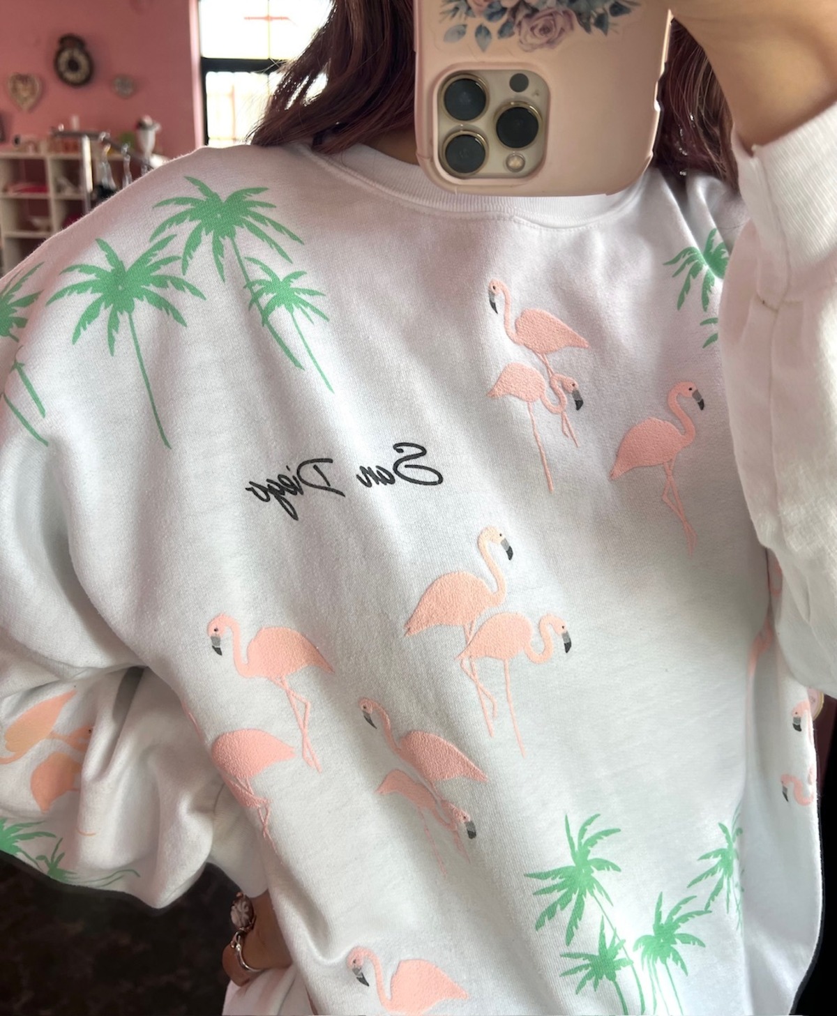 …San Diego Flamingo pattern sweat… | Pink mom