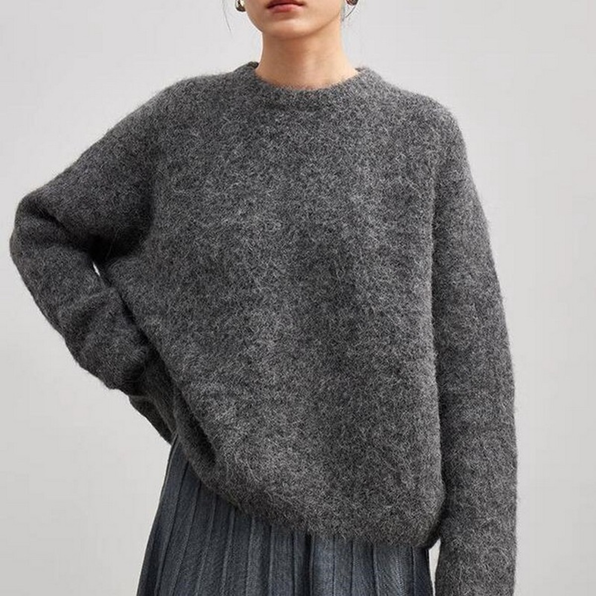 Round neck wool sweater [AF198] | affine
