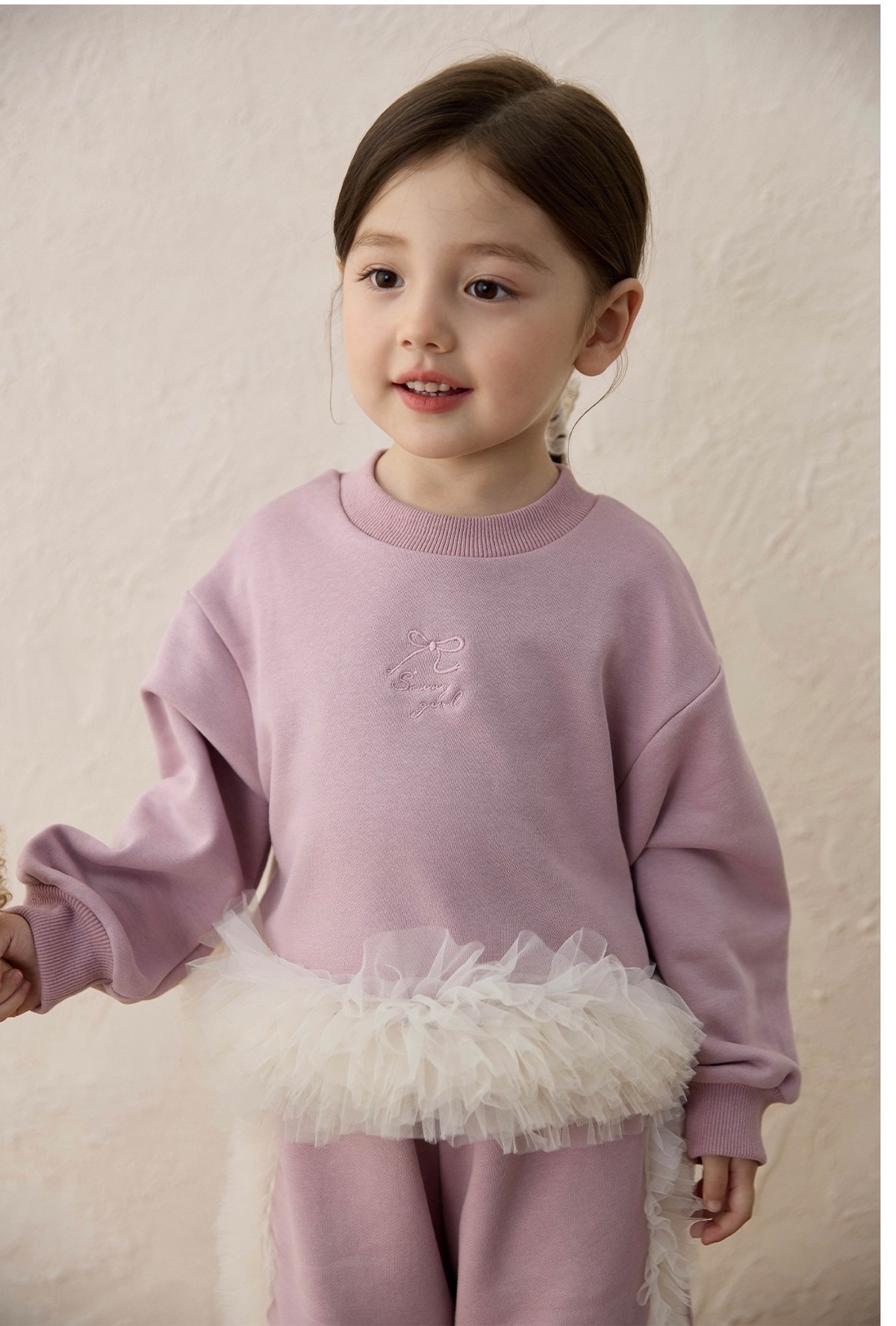 [Set] Pink west frill tops & frill line ribbon pants | leshuu.baby.kids
