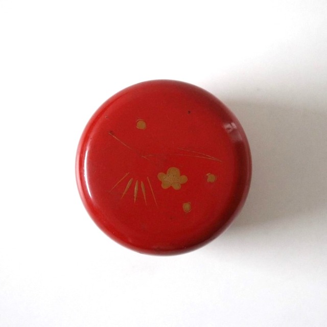 蒔絵松竹梅文入れ子盃 d8.3cm Red Lacquered Wooden Nested Cups with Covered Box ...