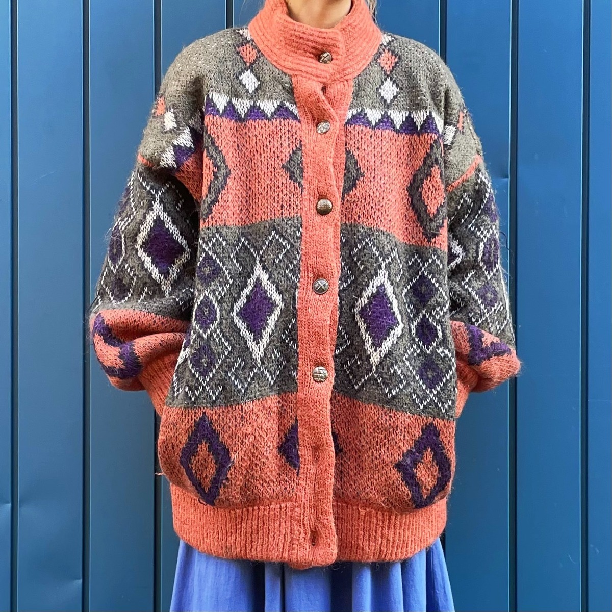 Symmetry rhombus pattern mohair knit cardigan | coug（カーグ）｜熊本県の古着屋＆セレクト ...