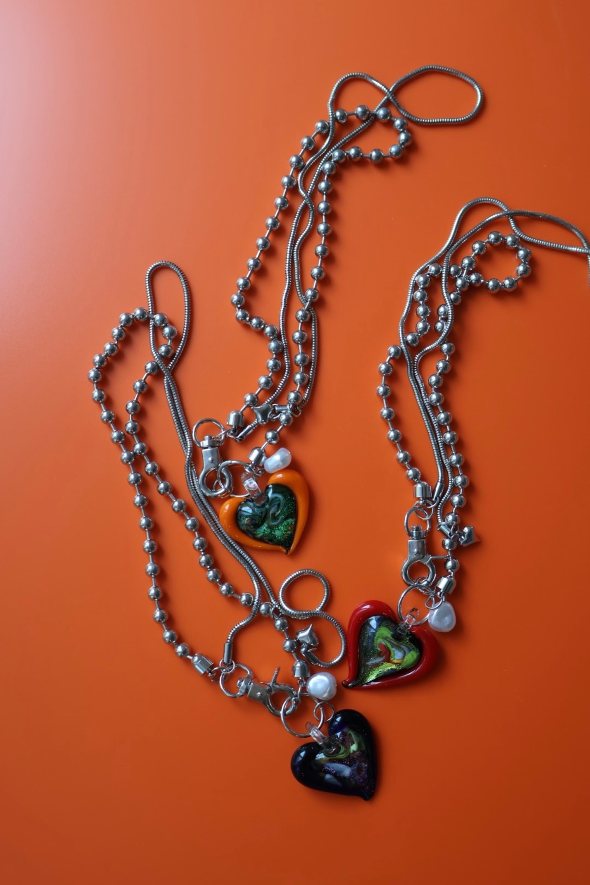 ガラスハートネックレス | sun__ichi