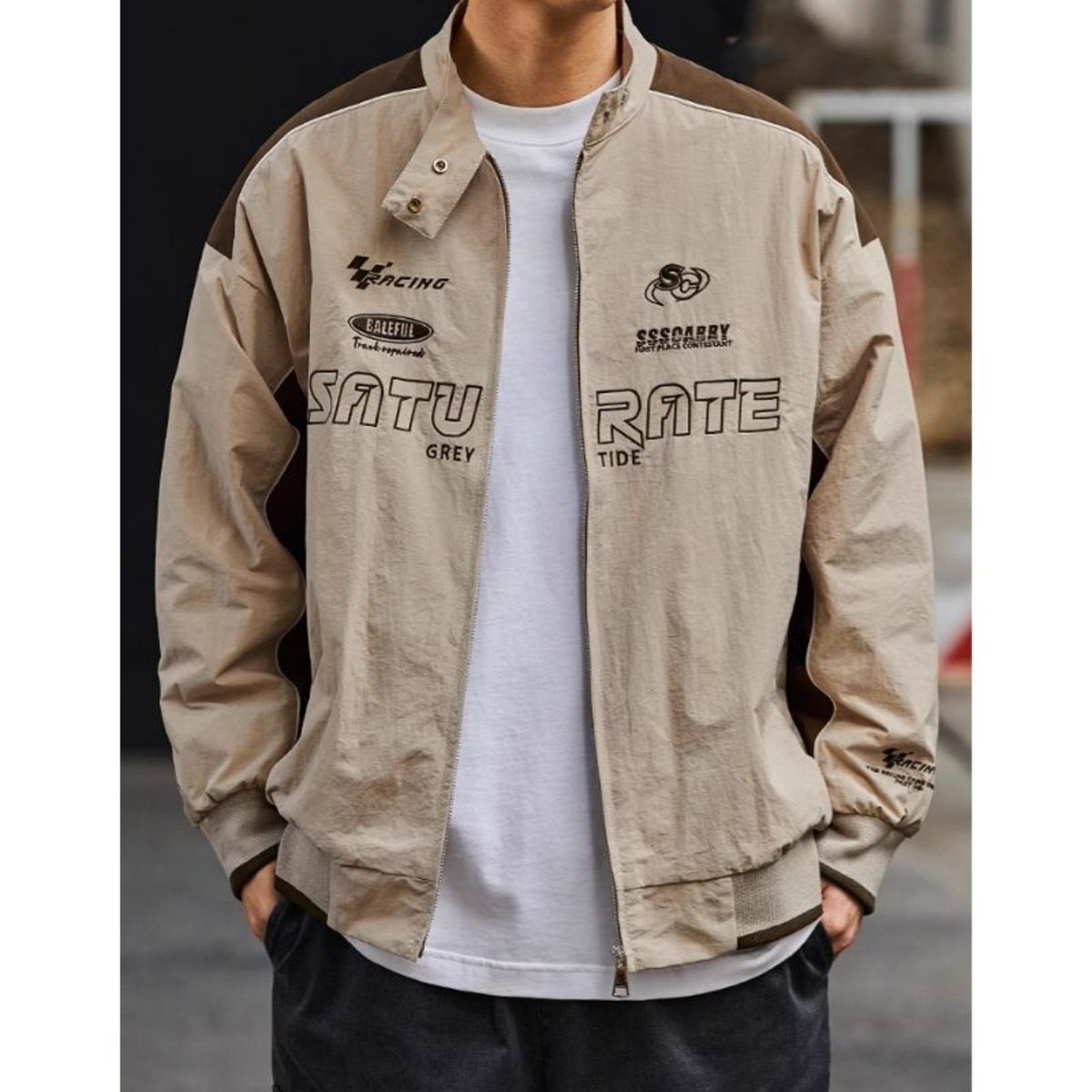 Contrast color jacket M12897 | Monoqlo+