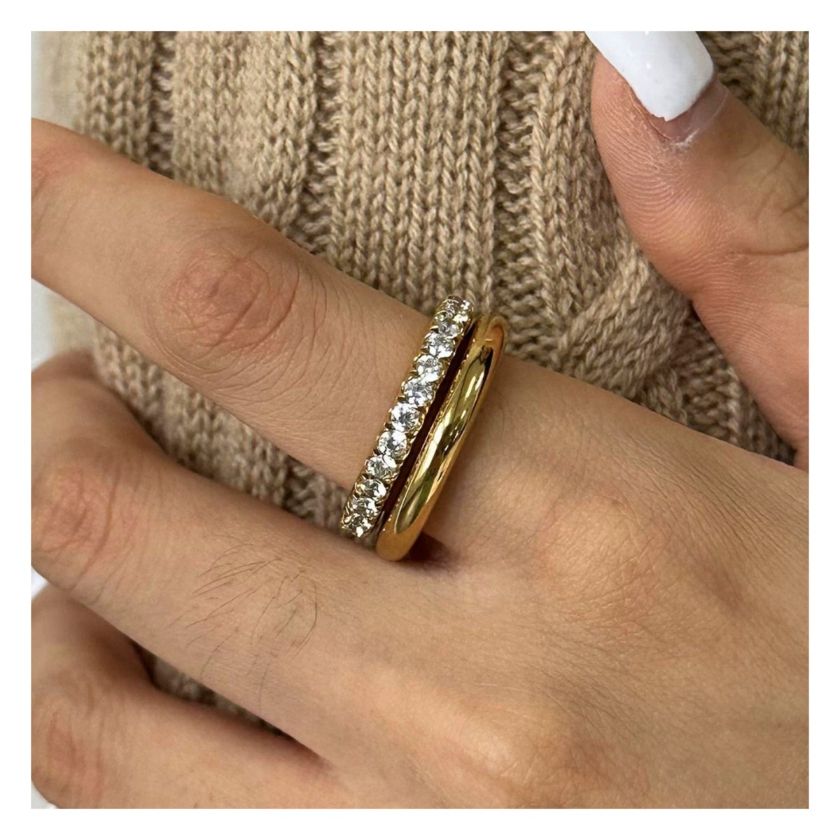 316L Dual Shine Loop Ring | misyjewelry