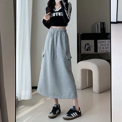 【急速出荷】【2枚購入で 2oo円OFF! 】2024春夏新作 着痩せ スカート ロングスカート ハイウエスト Aライン スタイルアップ カジュアル 運動 セミロング スリット タイトスカート ...