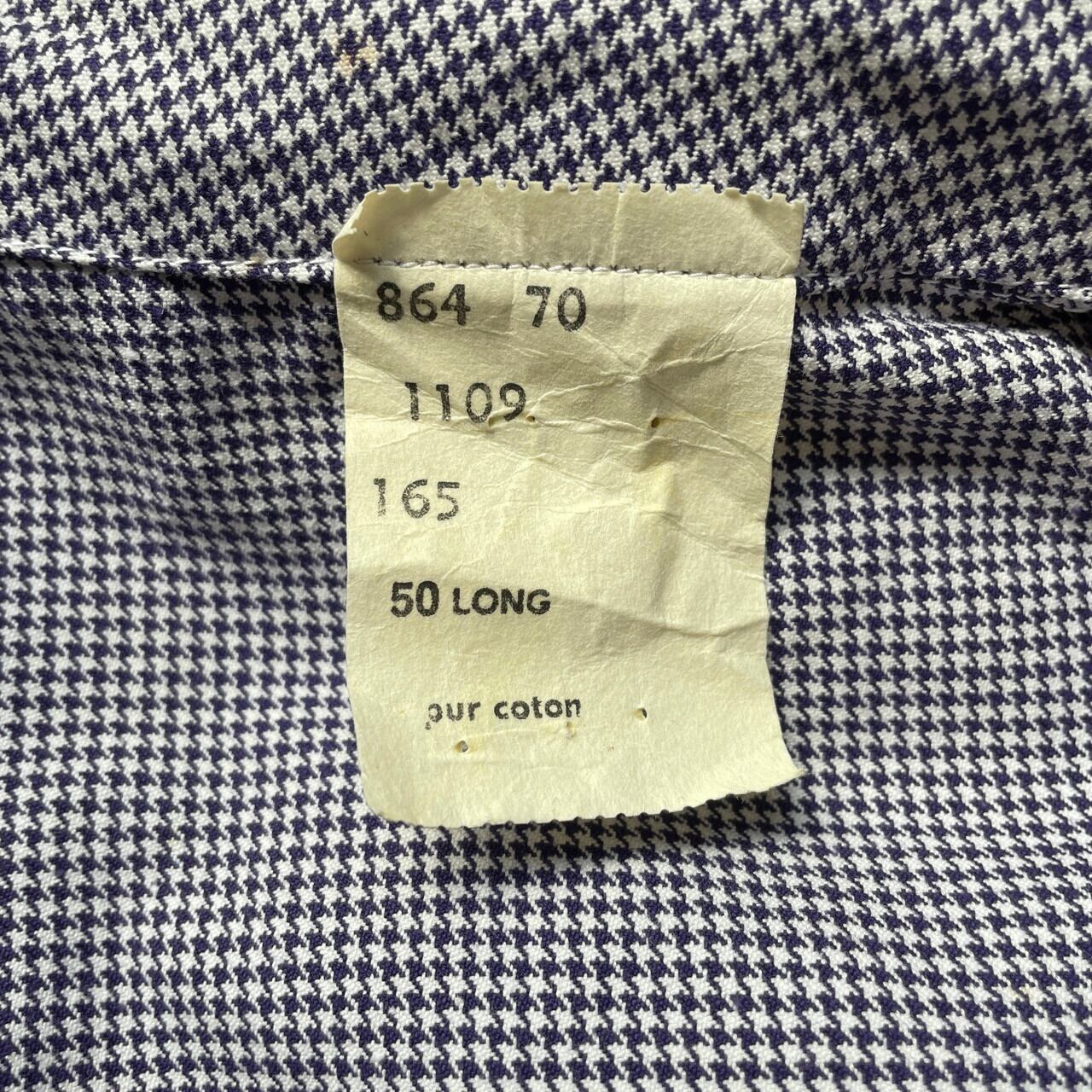 ヴィンテージ DUTHILL&MINART 千鳥格子 ハウンドトゥース柄 シェフジャケット フレンチワークジャケット メンズL相当 ヨーロッパ ...