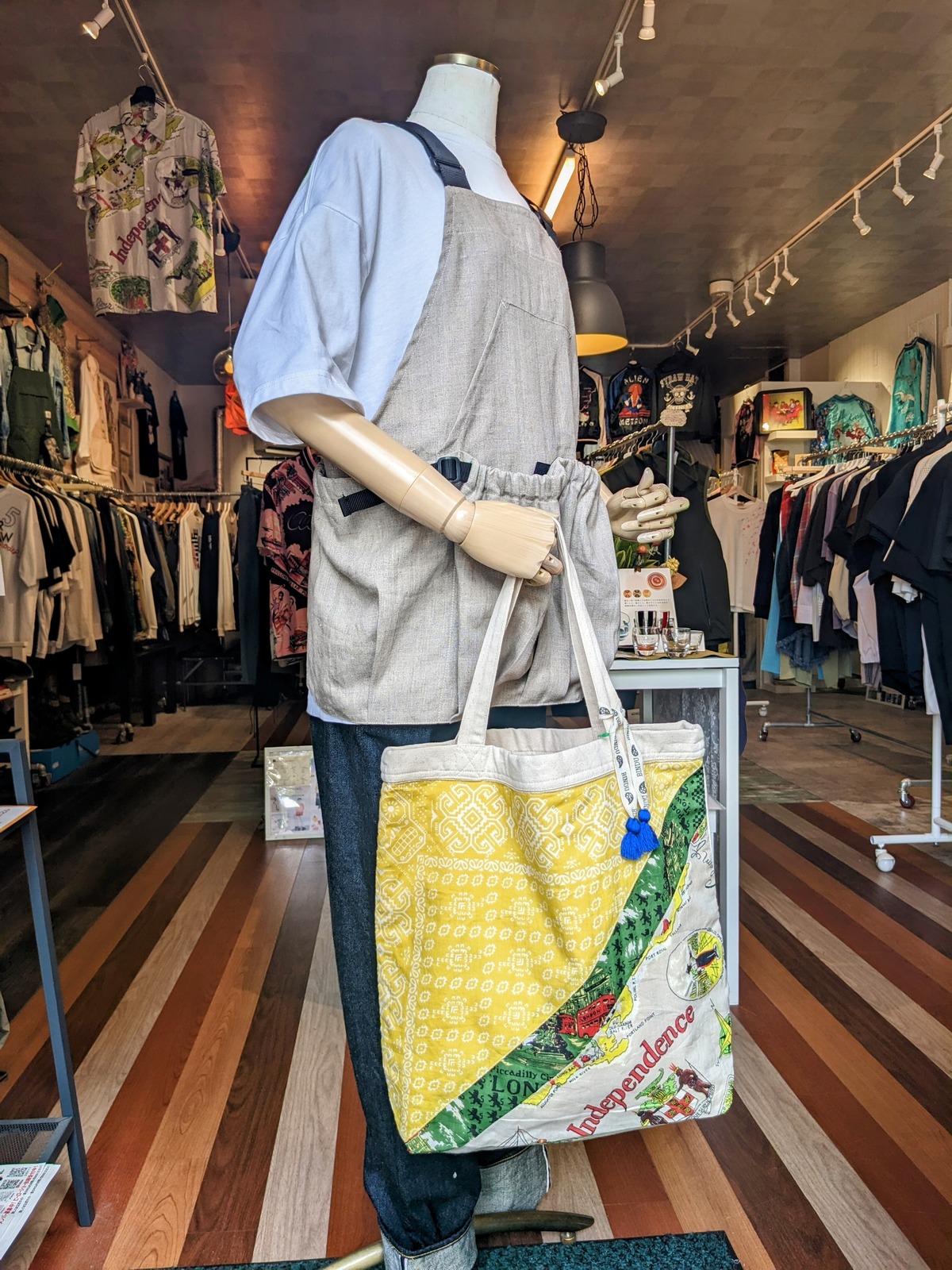 〈BINDU〉 Crazy Pattern Tote Bag Large / Jamaica ＆ Maya | 風と地の吾