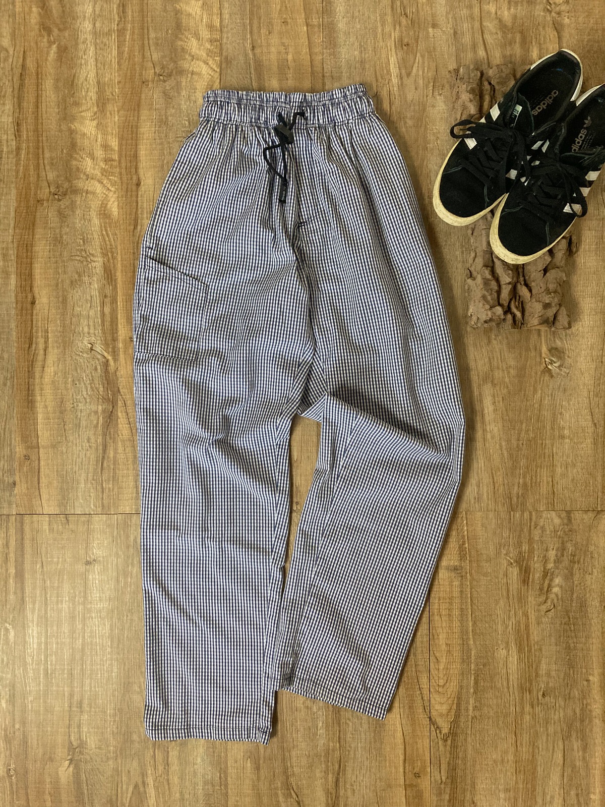 Gingham check pants blue | yakayaka
