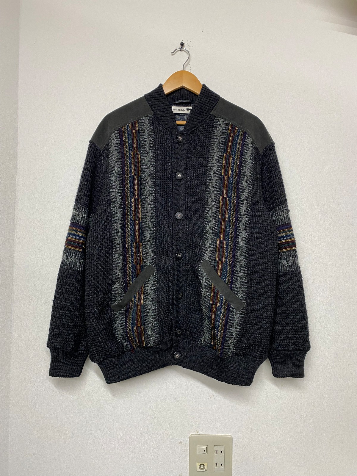 80-90sEuro Wool Acrylic Design Knit Jacket/L-XL | ACIDHOUSE Vintage＆New ...