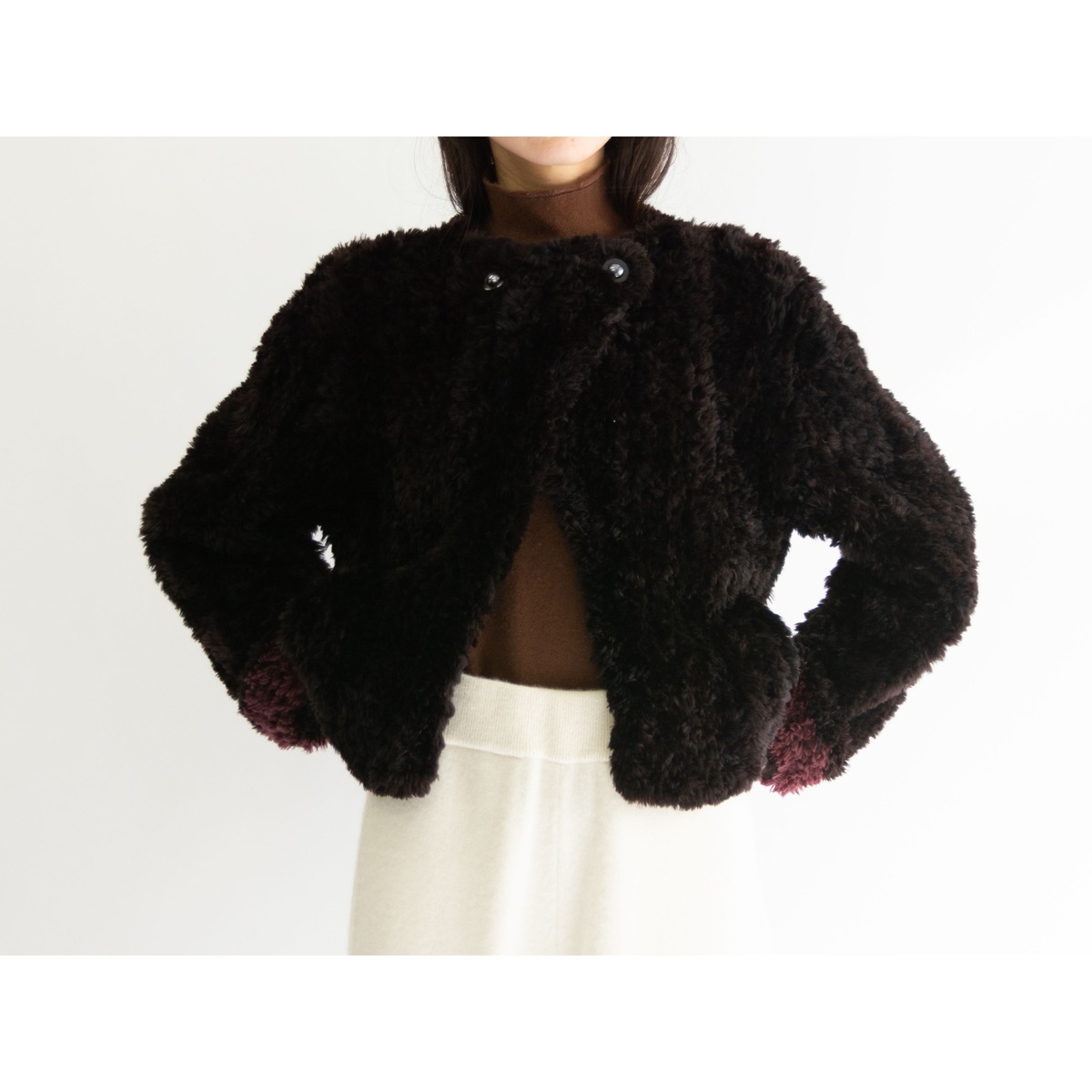 【Paula Lishman】Handmade in Canada Knitted Beaver Fur Jacket（カナダ製 ビーバー ...