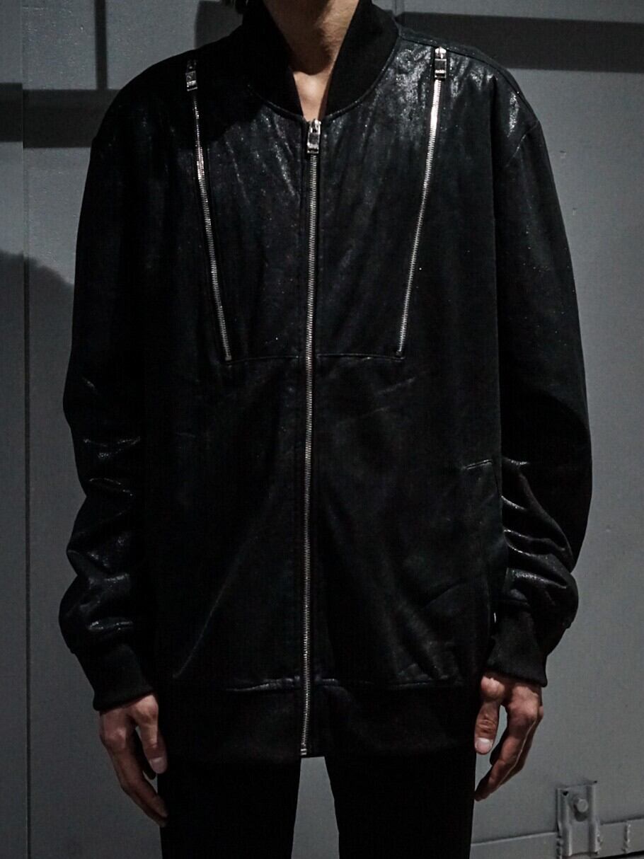 【add (C) vintage】Zip Gimmick Luster Print Design Blouson Jacket | Pay ID