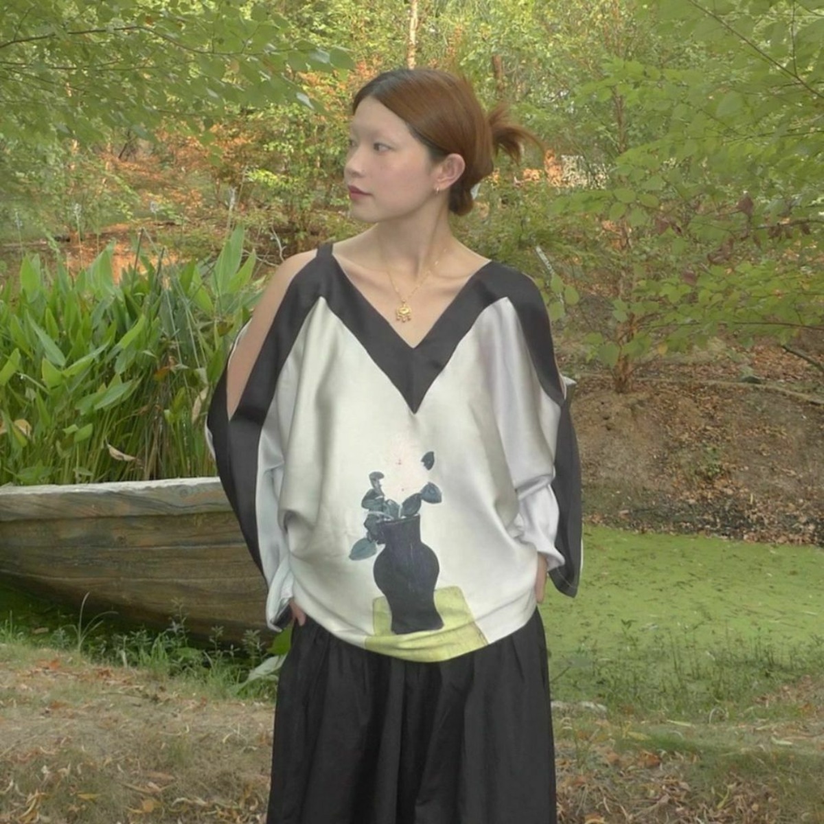 劫富济贫社 オリエンタル柄 カットアウト トップス ブラウス オーバー | Uturi -日本未入荷 海外ブランドアイテム セレクトショップ-