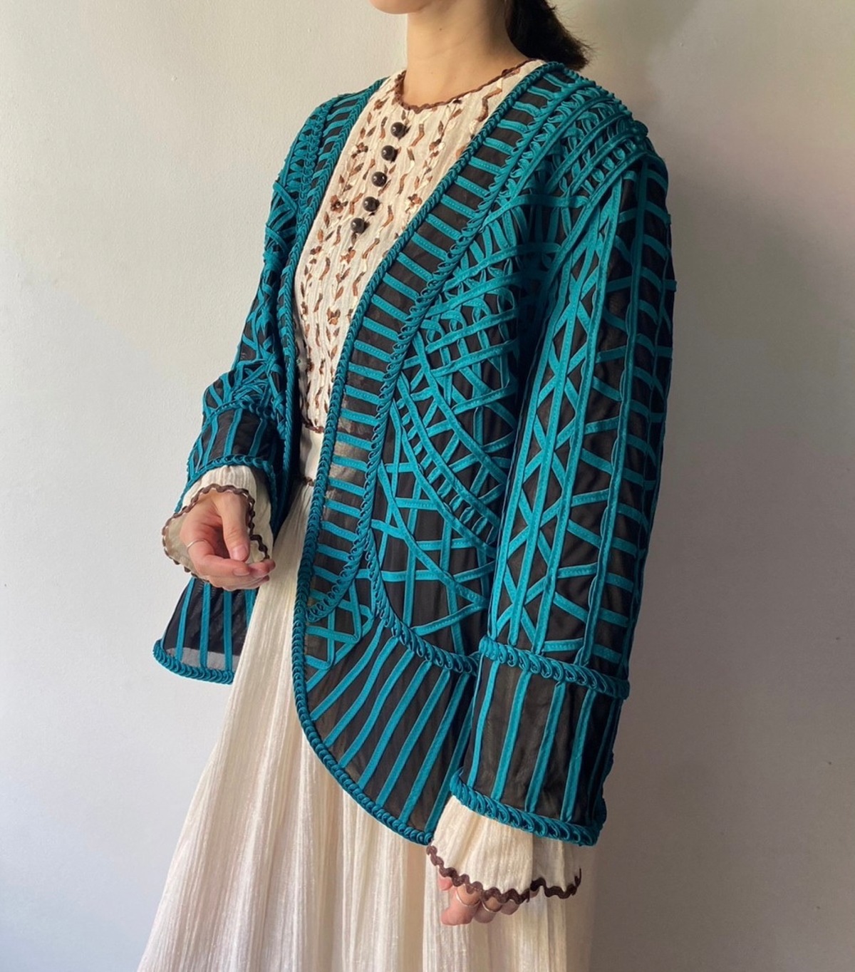 80’s code embroidery jacket | N.vintage