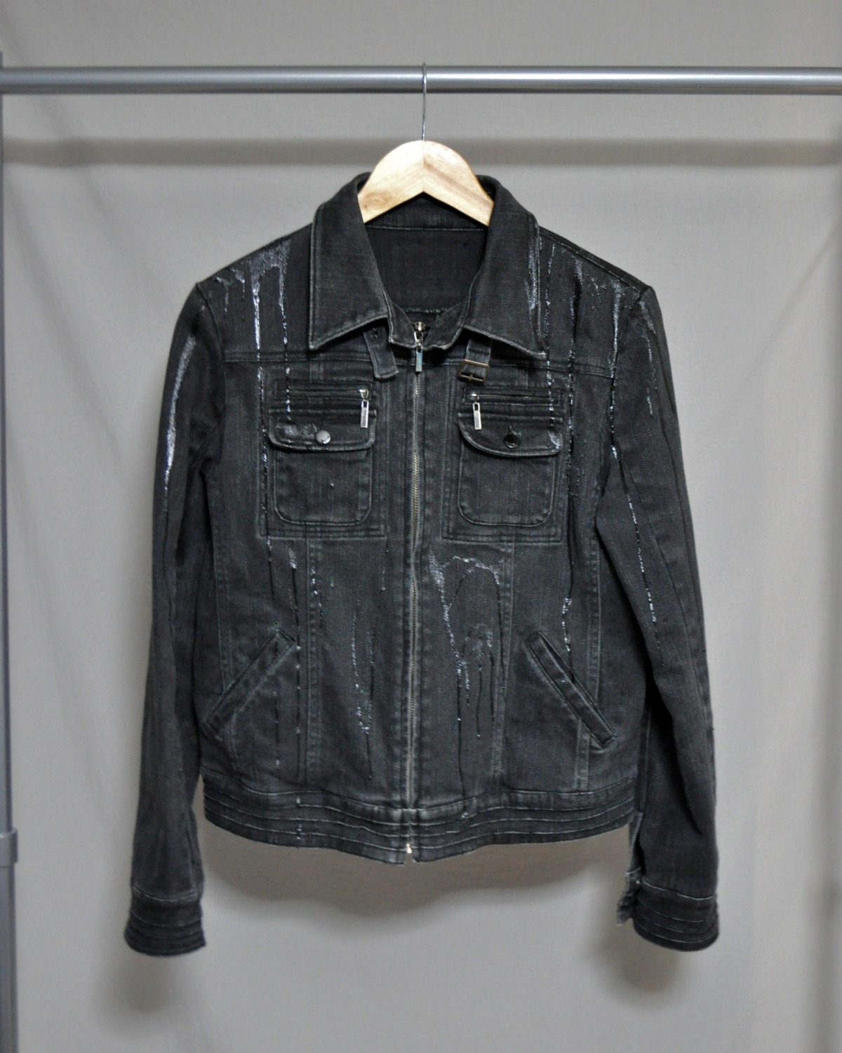 「I」remake dripping painted denim jacket | MUKiRYOKU