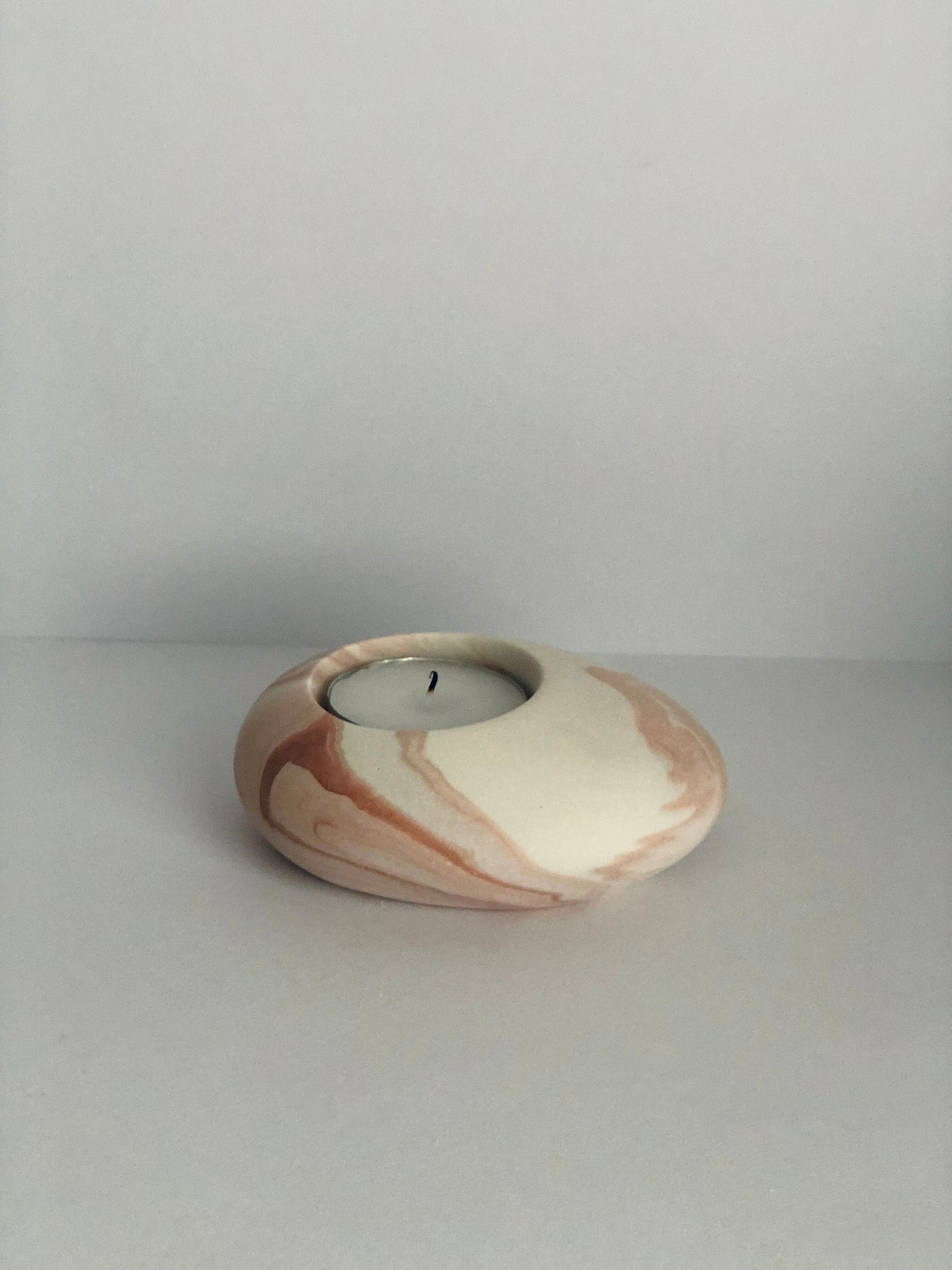 egg candle holder [ pink beige ] | nephelee