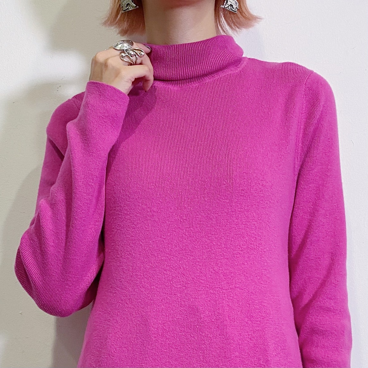 Cotton pink high neck top | LEMON