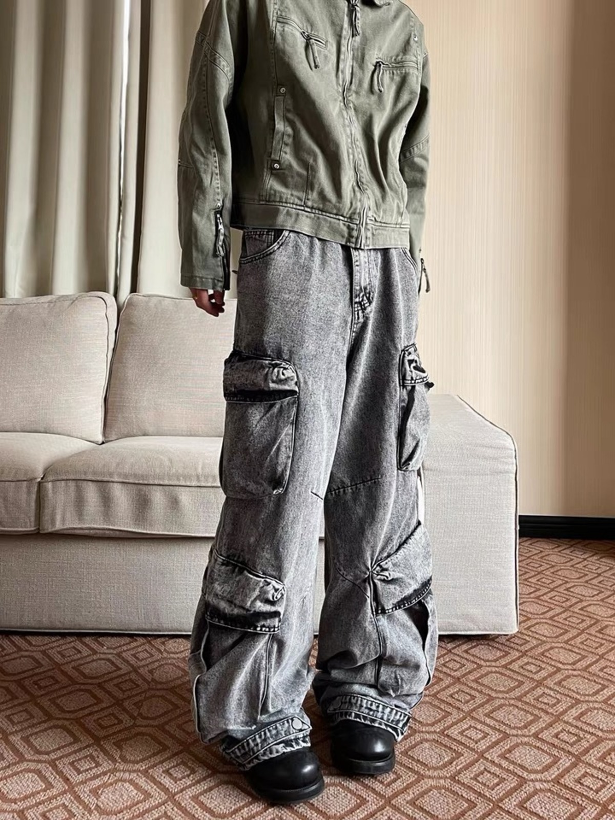 Heavy Washed Patchwork Jeans [P123] | ONFLKSECTOR