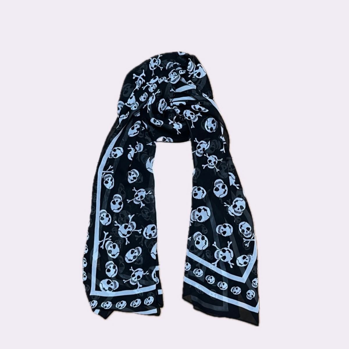 black color scull design scarf | 異言 -igen tokyo