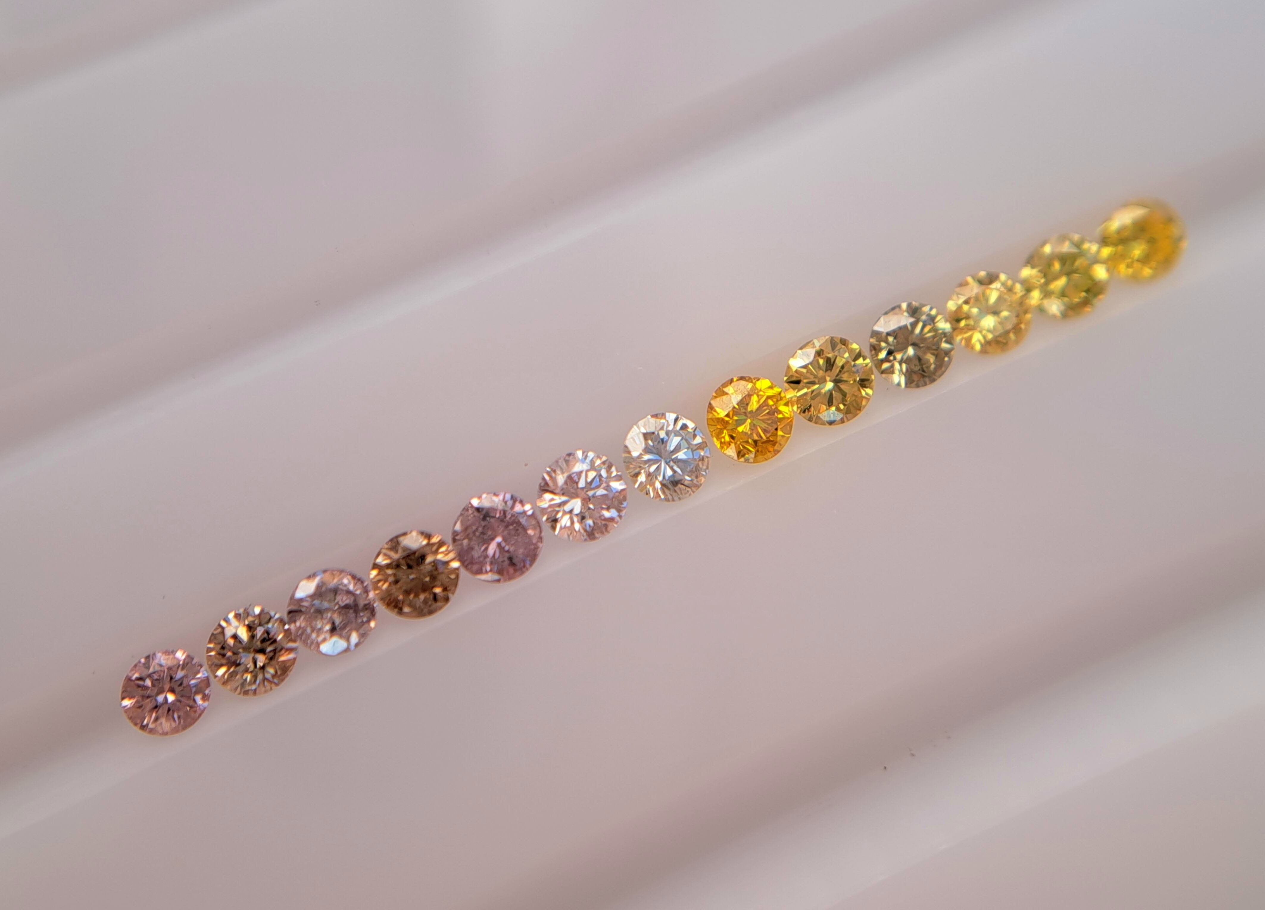 【オーダーメイド一本限定 】虹色マルチカラーD13石計0.486ct（ノーソート天然保証）ハーフエタニティリング彫り留め版 | fancy ...