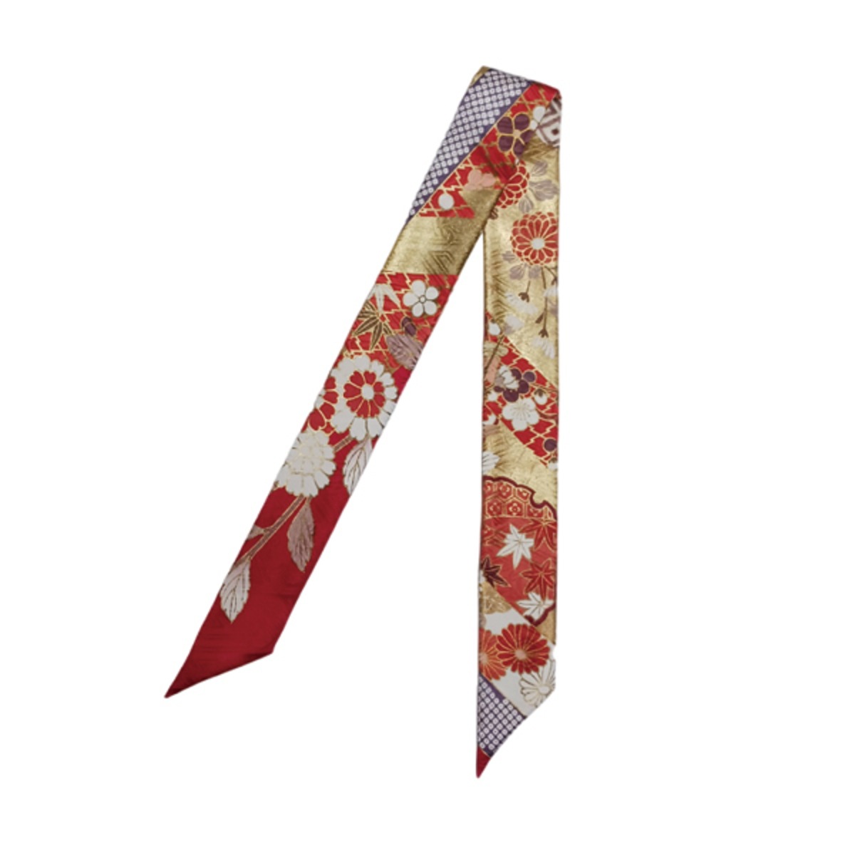 Silk kimono ribbon scarf | きものの青栁