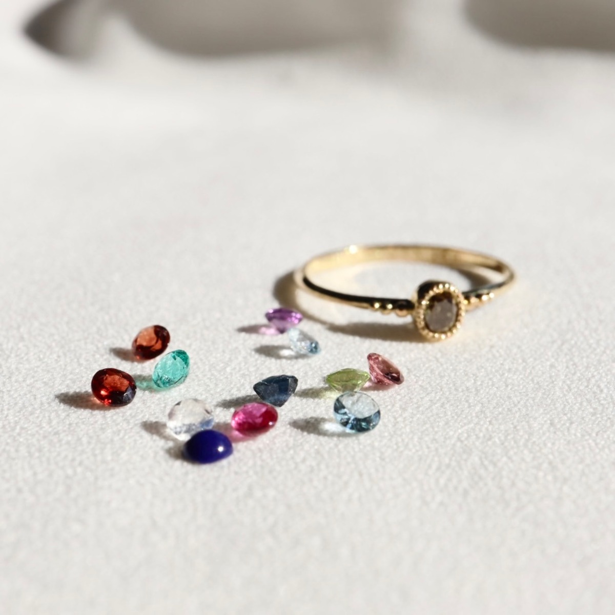 K14 rosary mill ring -select stone- | frele