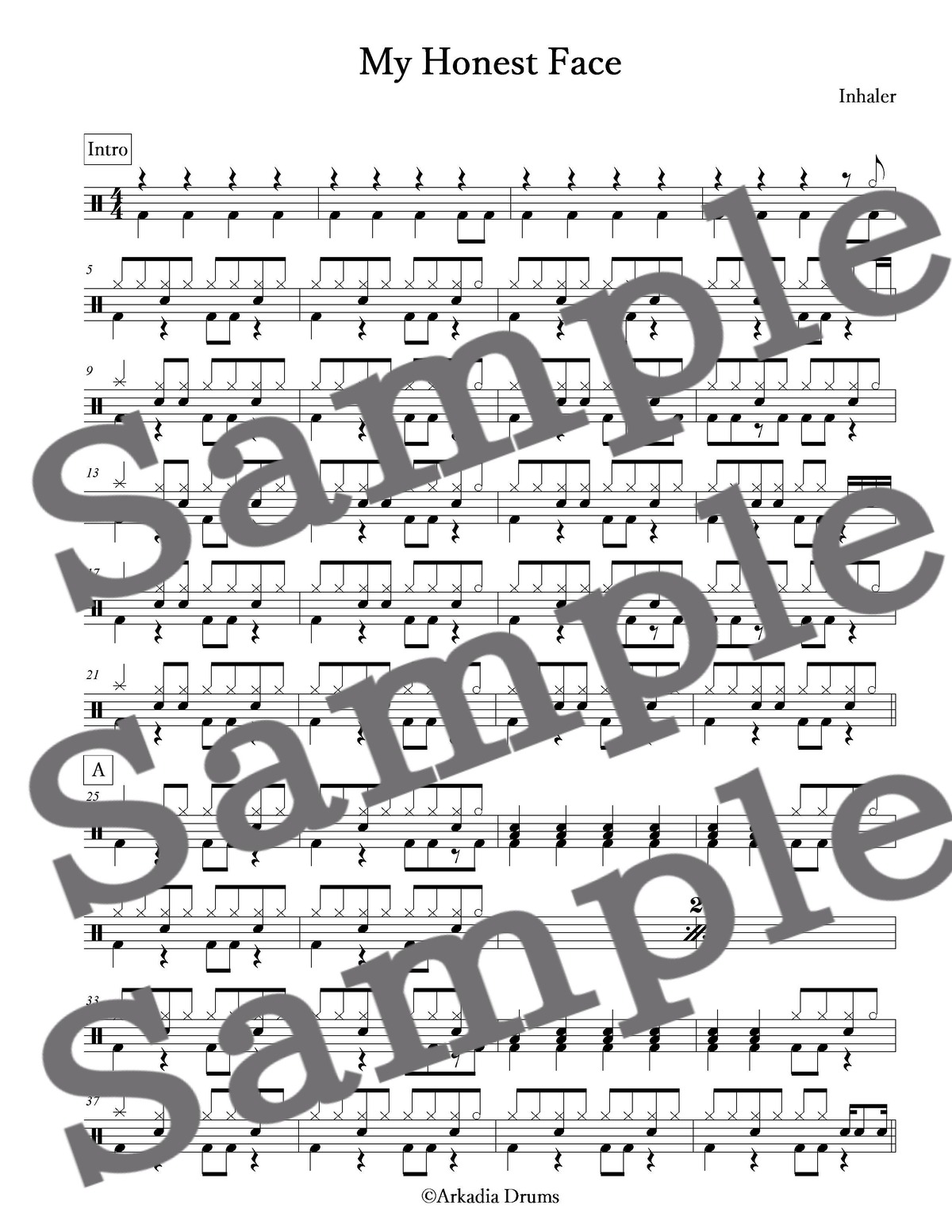My Honest Face（Inhaler） | Arkadia Drums